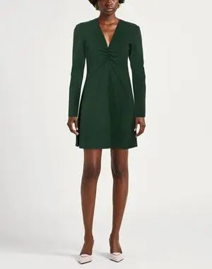 Patrizia Pepe Long Sleeve V-neck Mini Dress With Ruching