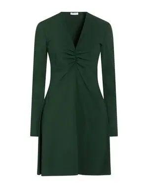 Patrizia Pepe Long Sleeve V-neck Mini Dress With Ruching