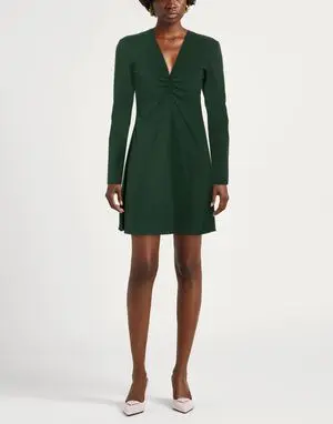 Patrizia Pepe Long Sleeve V-neck Mini Dress With Ruching