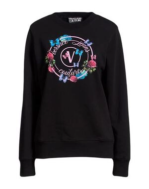 Versace Cotton Sweatshirt With Graphic Print - Black