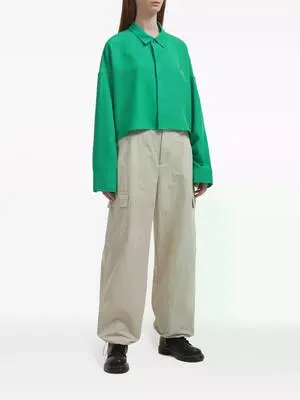 Izzue Cropped Shirt With Logo Plaque