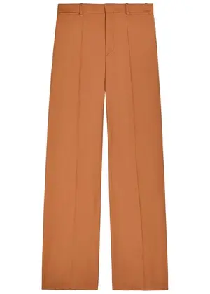 Chloé Flared-leg Virgin Wool Trousers - Tan
