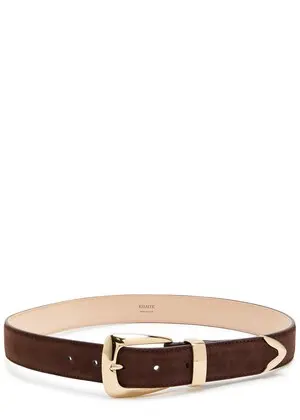 Khaite Khaite Benny Suede Belt Dark Brown