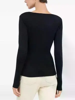 Roberto Cavalli Scoop Neck Ribbed Knit Sweater