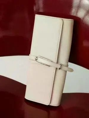 LIFFNER Belted Leather Clutch Bag - Neutrals