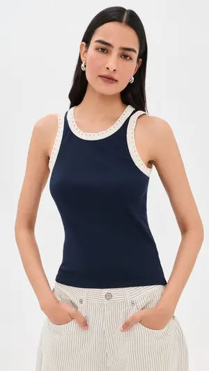 Z Supply Clarke Rib Tank With Crochet Trim