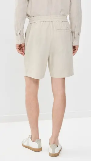 LES DEUX Drawstring Linen Blend Shorts