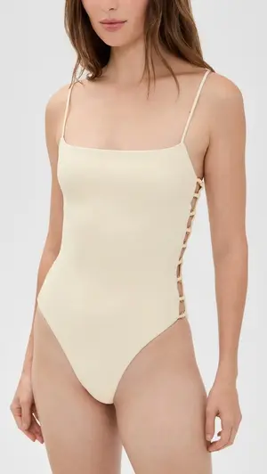 Jade Swim One-piece Swimsuit With Gold-tone Hardware