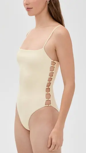 Jade Swim One-piece Swimsuit With Gold-tone Hardware