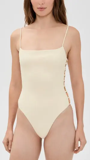 Jade Swim One-piece Swimsuit With Gold-tone Hardware