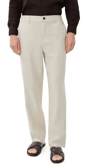 LES DEUX Linen Comfort Suit Pants - Light Sand