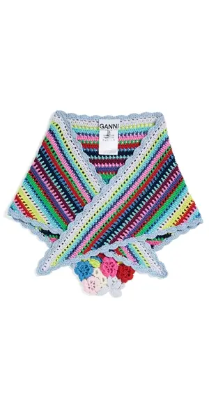 GANNI Triangular Crochet Scarf