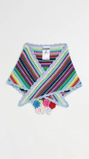 GANNI Triangular Crochet Scarf