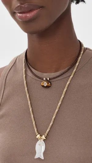 LACEY RYAN Two-toned Paracord Fish Pendant Necklace
