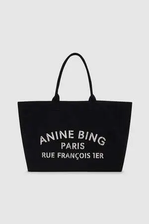 ANINE BING Leo Canvas Tote - Black