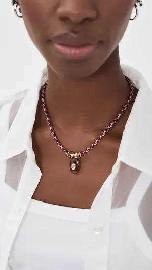 LACEY RYAN Rae Necklace With Smoky Topaz And Rose Quartz
