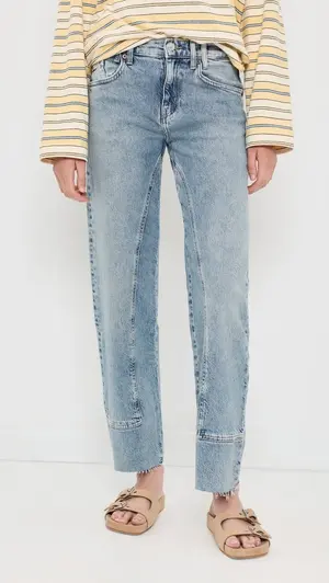 Free People Paneled Raw Cuff Jeans