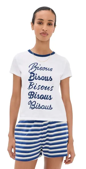 SUNNY SOMEWHERE Sunny Somewhere Bisous Ringer T-Shirt
