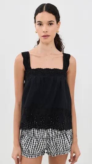 Playa Lucila Eyelet Embroidered Tank