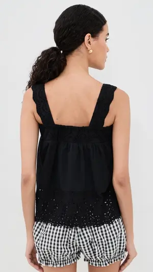 Playa Lucila Eyelet Embroidered Tank