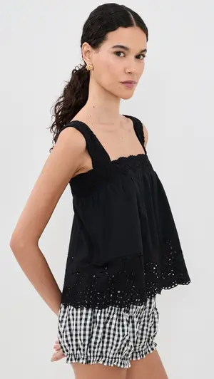 Playa Lucila Eyelet Embroidered Tank