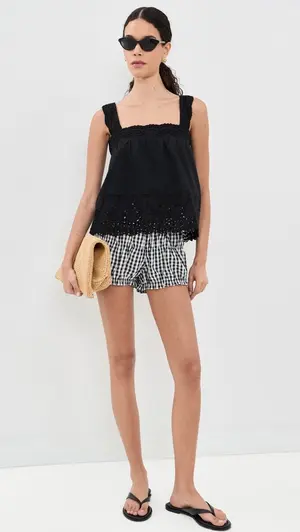 Playa Lucila Eyelet Embroidered Tank