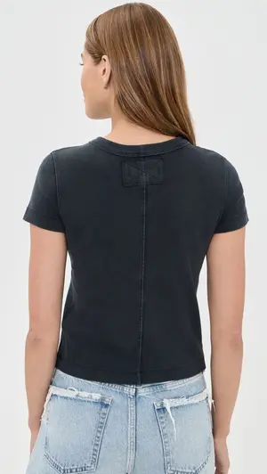 Free People Atlas Ribbed Crewneck T-shirt - Black