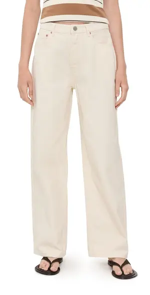 PARKE Wide Leg Jeans - Cream