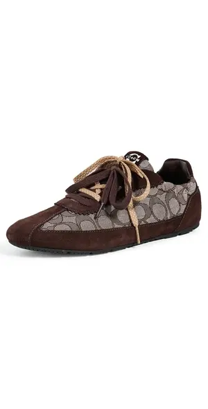 COACH Soft Sneakers With Monogram Canvas Trim - Maple/oak
