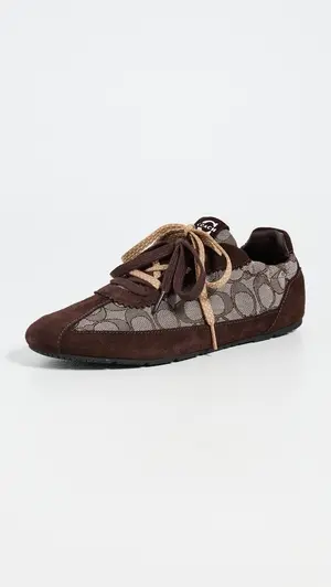 COACH Soft Sneakers With Monogram Canvas Trim