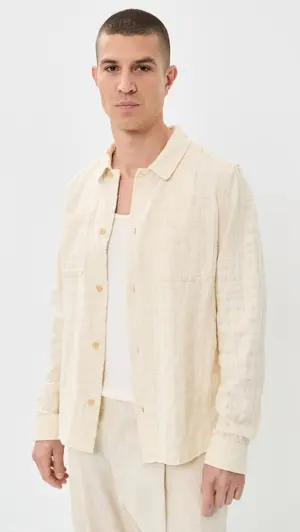 LES DEUX Textured Slub Overshirt