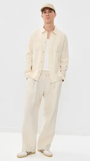 LES DEUX Textured Slub Overshirt