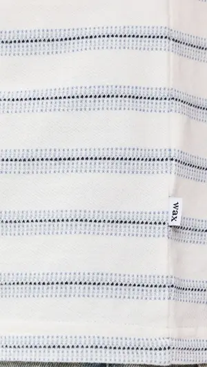 WAX LONDON Stitch Stripe Dean Tee - Ecru/blue