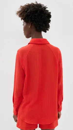 Z Supply Cotton Voile Raglan Sleeve Shirt