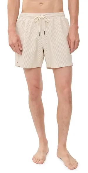 Orlebar Brown Seersucker Stripe Swim Trunks - Walnut