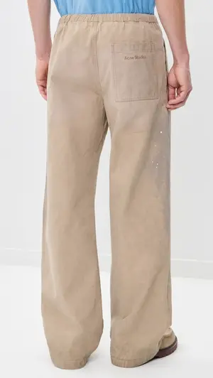 Acne Studios Plott Peached Twill Pants With Paint Splatter