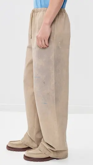 Acne Studios Plott Peached Twill Pants With Paint Splatter