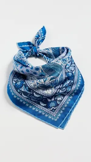 Liberty Peacock Garden Silk Scarf