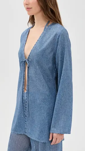 Rag & Bone Miramar Crinkle Cover Up Top