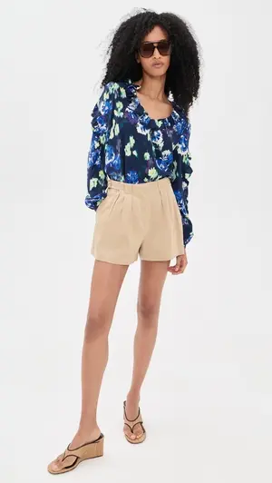 Ulla Johnson Marguerite Silk Blouse With Ruffle Trim