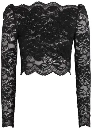 PACO RABANNE Rabanne Off-the-Shoulder Lace Crop Top