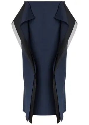 A.W.A.K.E. Mode Stretch-wool Midi Skirt - Navy