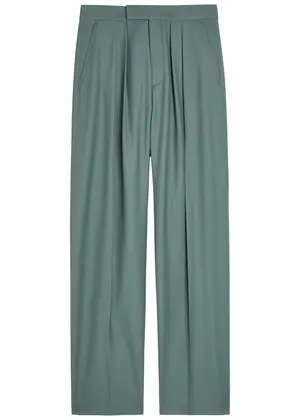 Chloé Pleated Wool Trousers - Grey