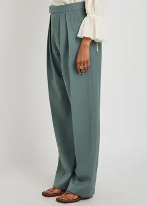 Chloé Pleated Wool Trousers
