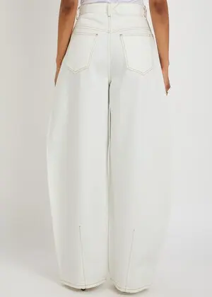 Jacquemus Le De-nimes Ovalo Barrel-leg Denim Jeans - Off White