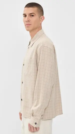 FRAME Linen Blend Plaid Shirt