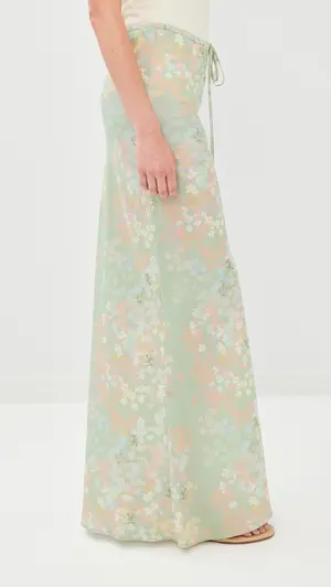 Bernadette Emily Silk Floral Print Maxi Skirt