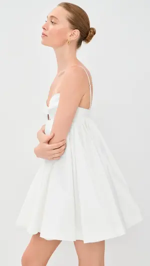 Simkhai Janie Cotton Mini Dress With Sweetheart Neckline And Cutout Detail