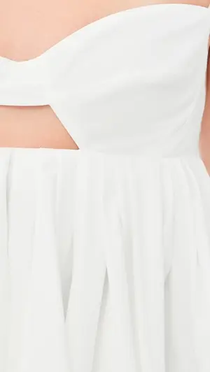 Simkhai Janie Cotton Mini Dress With Sweetheart Neckline And Cutout Detail