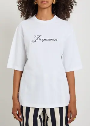 Jacquemus Le T-shirt Logo-print Cotton-blend T-shirt - White